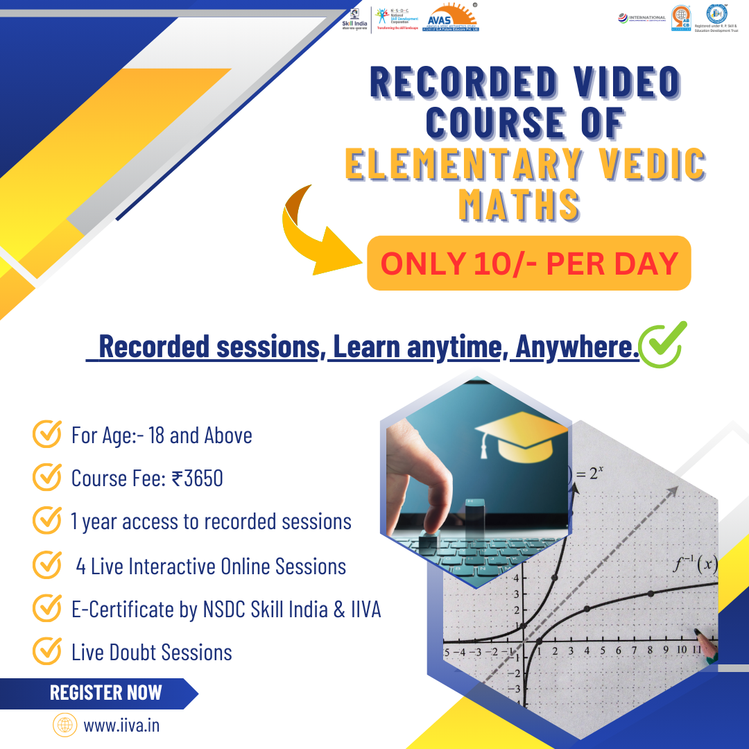 Elementary Vedic Maths Teacher Training Program - AVAS: Abacus and Vedic Arithmetic Studies